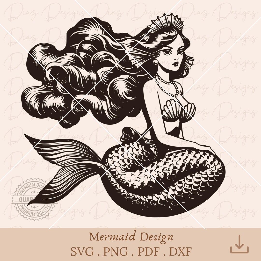 Mermaid Svg, Mermaid Sea Clipart, Cute Mermaid Svg Cricut, Mermaid Sea ...