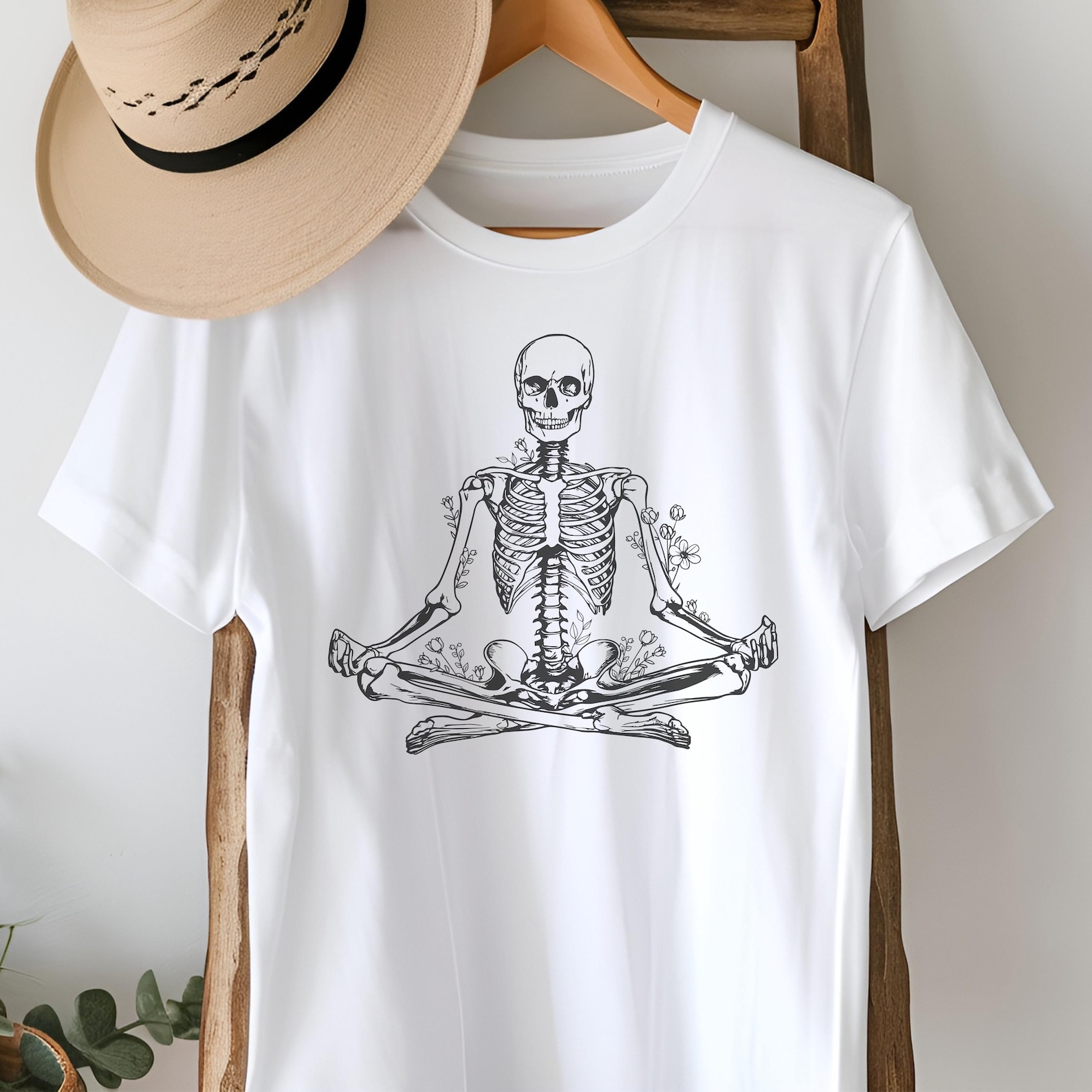 Skeleton Yoga Pose Svg, Skull Lotus Pose Clipart, Meditation Skeleton ...