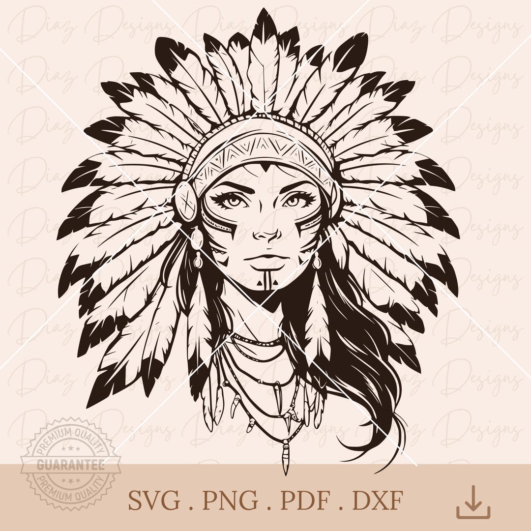 American Indian Svg, Native American Woman Svg, Native Indian Girl Svg ...
