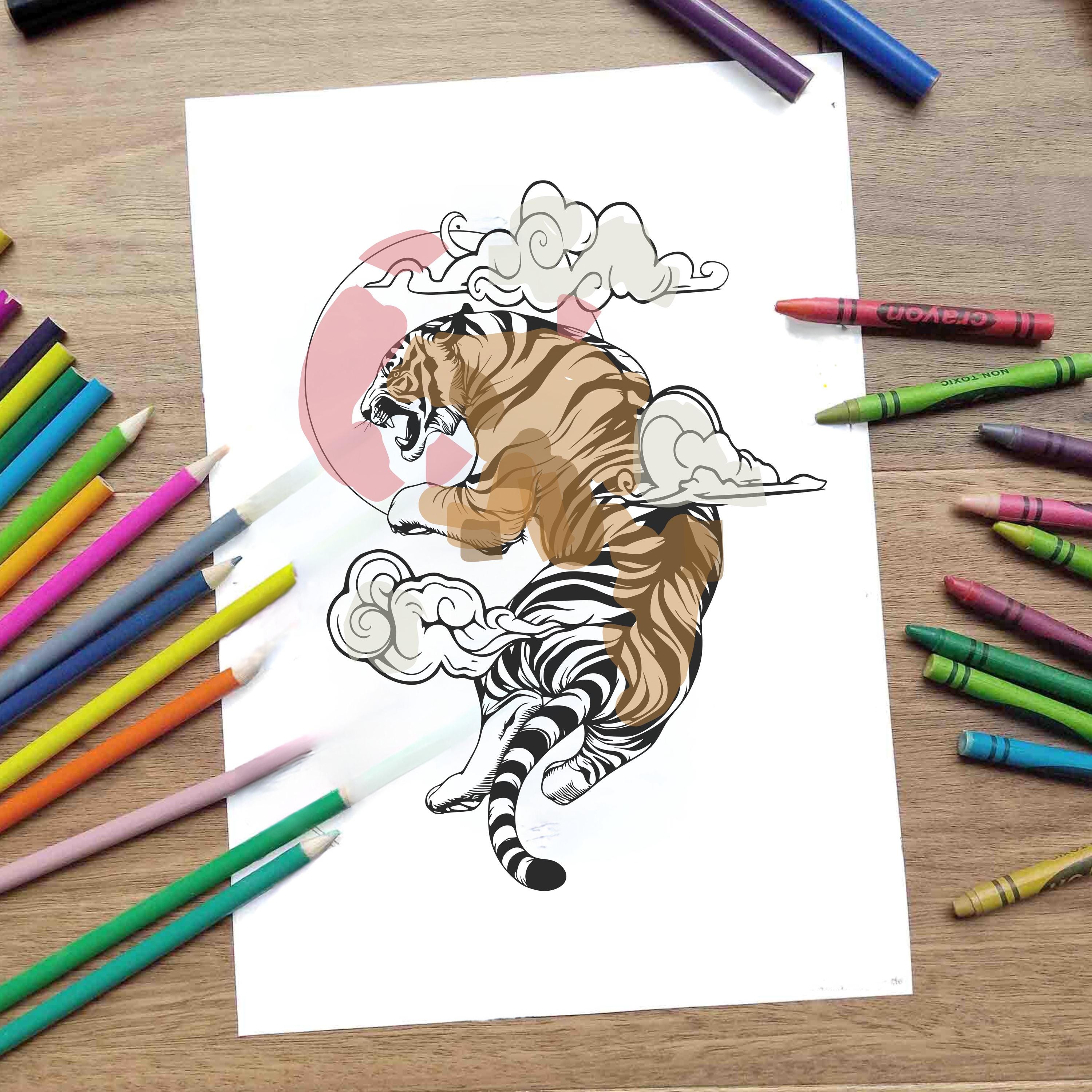 Japanese Tiger Svg, Tiger Tattoo Svg, Tiger Cut File, Tiger Animal ...