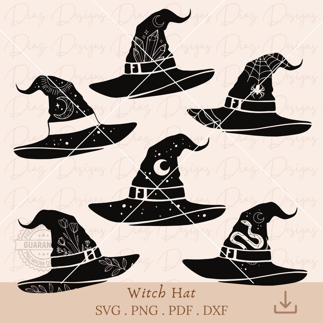 Witch Hat Svg, Wizard Hat Clipart, Witchcraft Svg, Halloween Witch Cut ...
