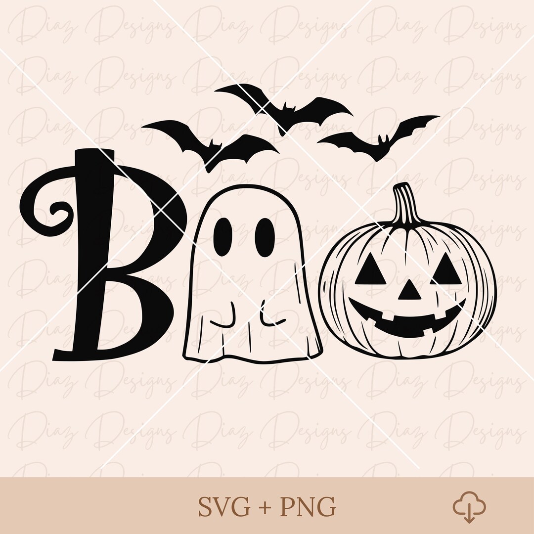 Boo Ghost Svg, Boo Halloween Png, Scary Boo Clipart, Boo Pumpkin Face ...