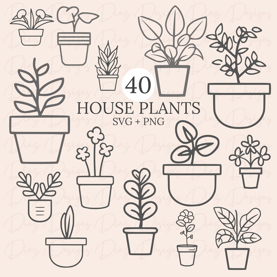 House Plants Svg, Potted Plant Svg, Garden Svg, Gardening Svg, Floral ...