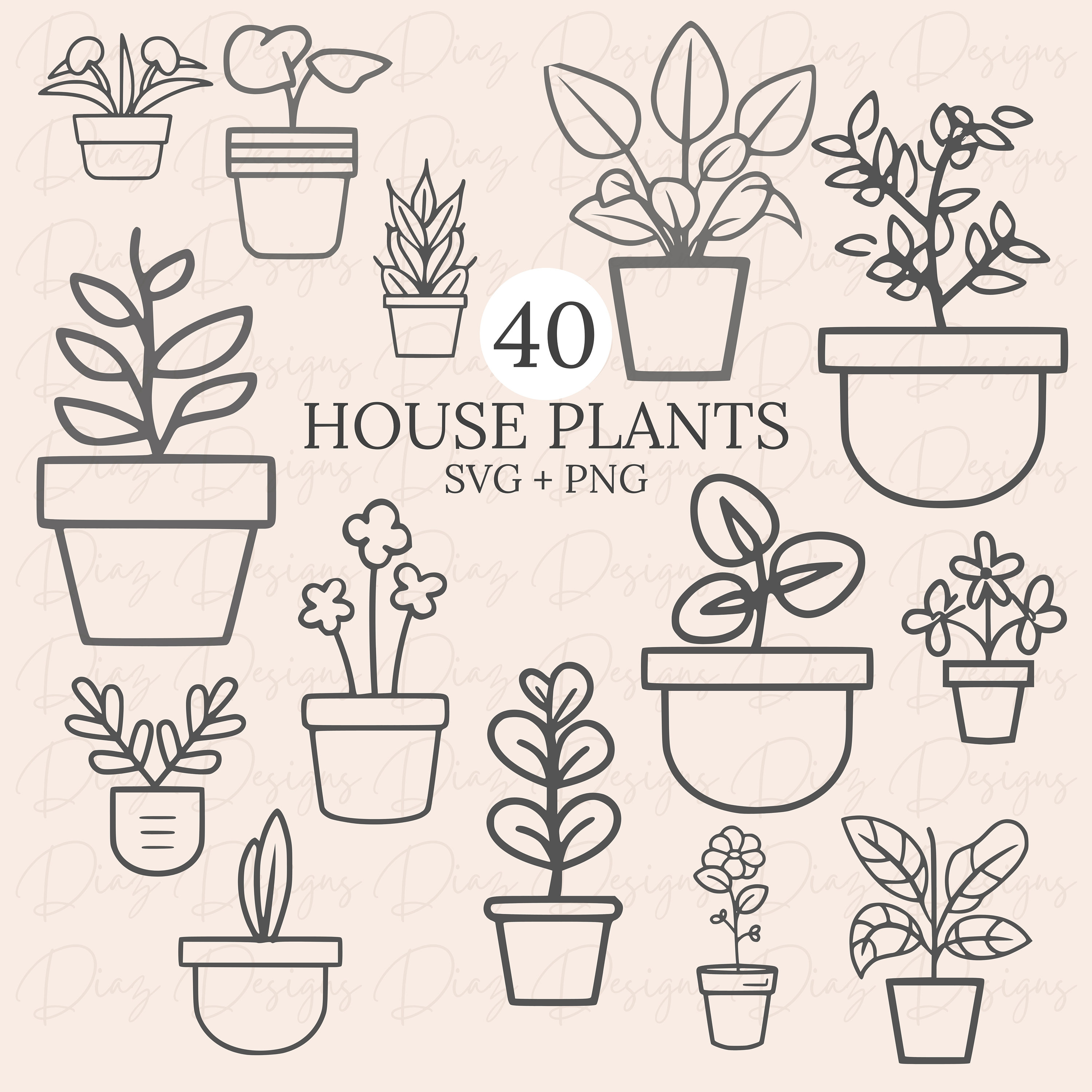 House Plants Svg, Potted Plant Svg, Garden Svg, Gardening Svg, Floral ...