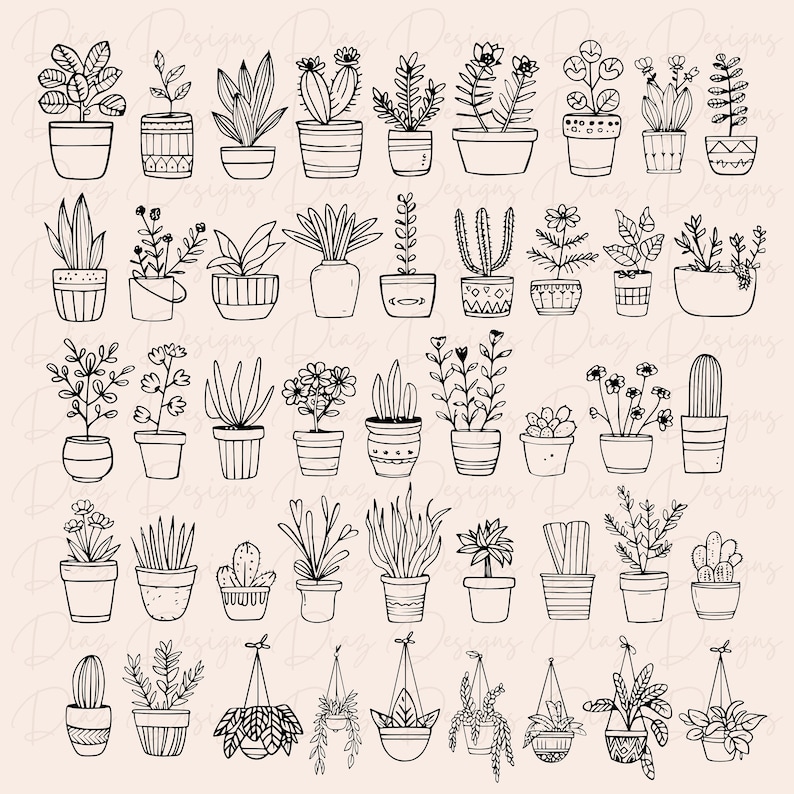 House Plants Svg, Potted Plant Svg, Hanging Plant Svg, Gardening Svg ...