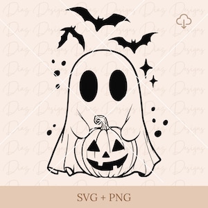 Cute Ghost Pumpkin Png, Ghost Cricut Cut File, Funny Halloween Png ...