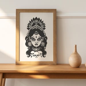 Hindu Goddess Kali Svg, Kalii Tattoo Svg, Hindu Clipart, Kali Cricut ...