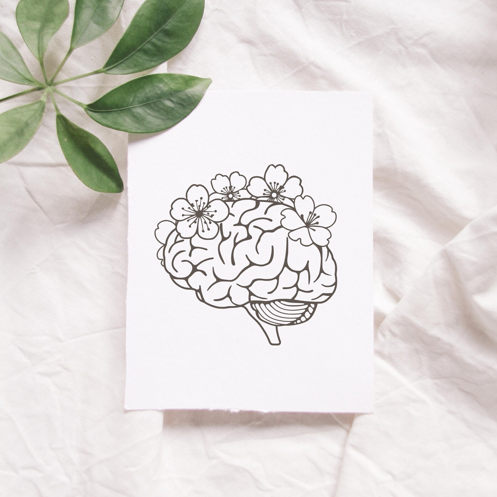Floral Brain Svg, Brain Flowers Clipart, Mental Health Svg, Mind Health ...