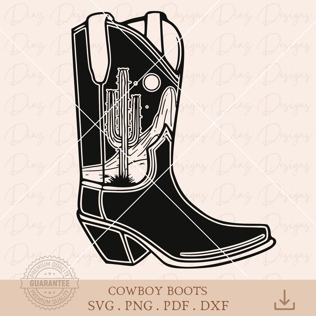 Cowboy Boots Desert Scene Svg, Cowgirl Boots Svg, Western Boots Cricut ...