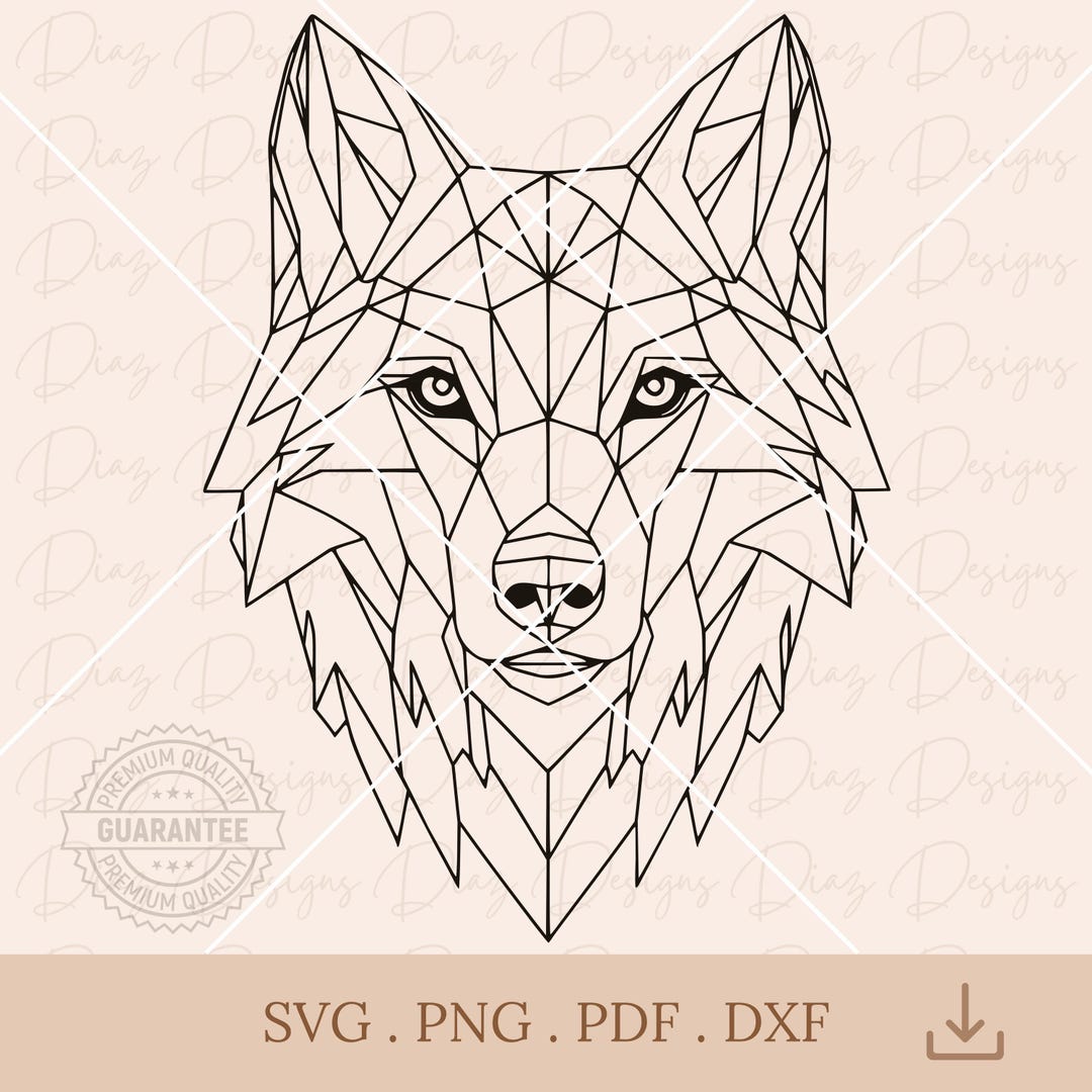 Geometric Wolf Clipart, Wolf Face Clipart, Wolf Head Png, Wolf Cricut ...