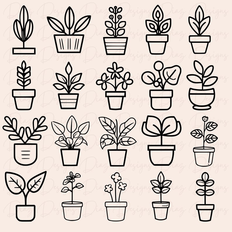 House Plants Svg, Potted Plant Svg, Garden Svg, Gardening Svg, Floral ...