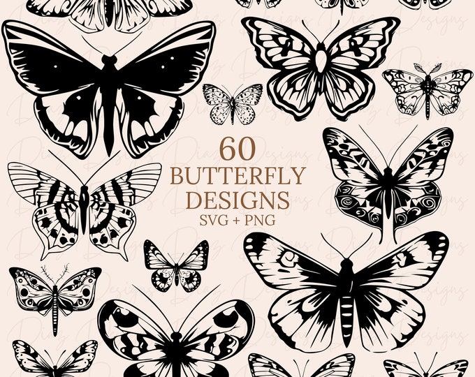 Butterfly Clipart Svg, Butterfly Bundle Svg, Butterfly Vector ...