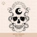Mystical Skull Svg, Skull Moon Svg, Skull Head Svg, Skull Tattoo Vector ...