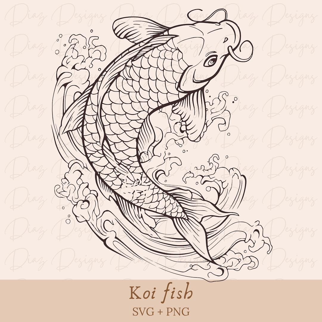 Japanese Koi Fish Svg, Koi Fish Clipart, Koi Carps Svg, Koi Fish Tattoo ...