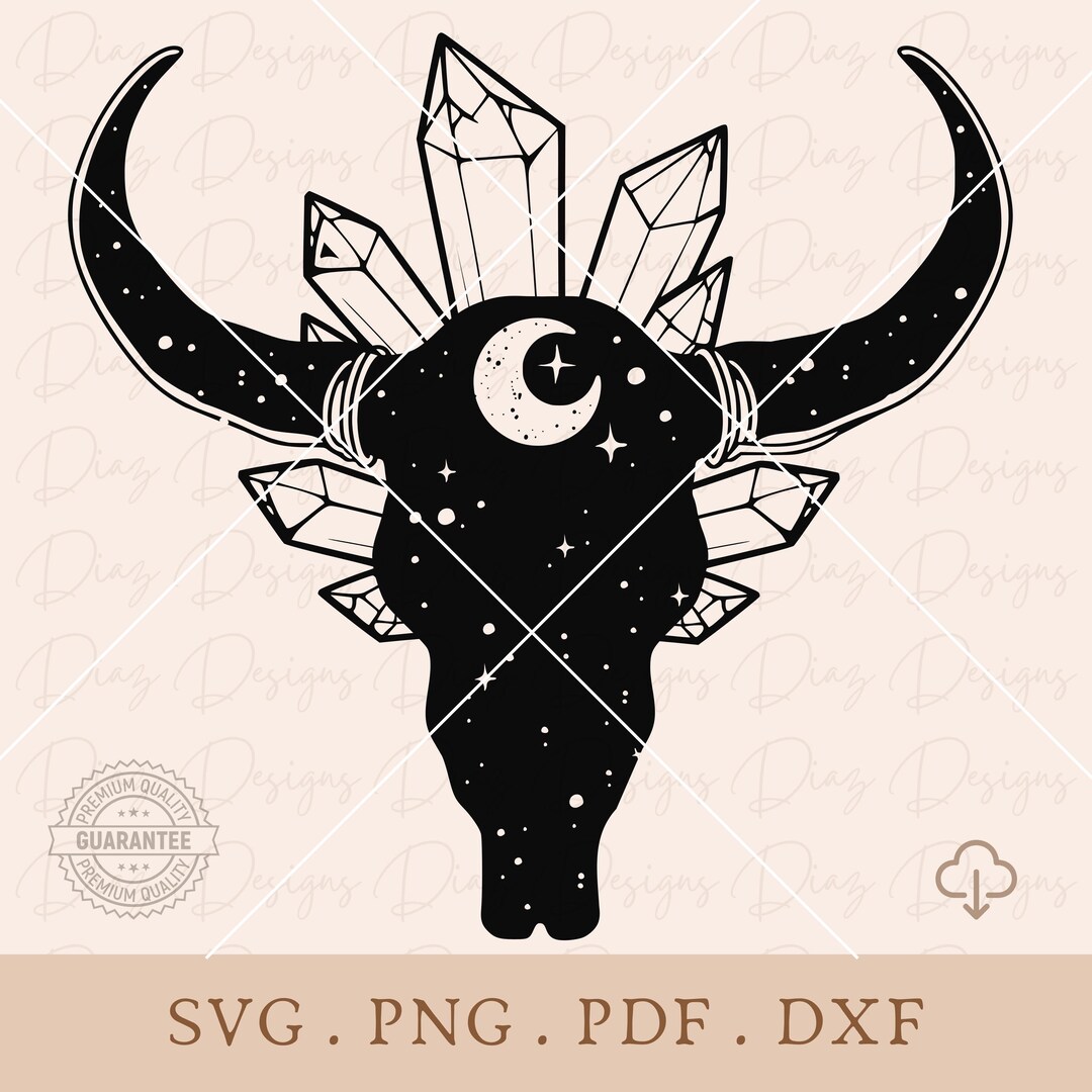 Mystical Cow Skull Svg, Longhorn Skull Png, Bull Skull Wild West Cut ...