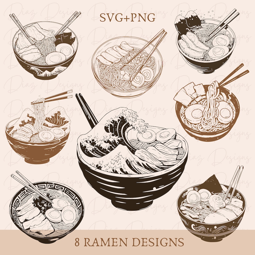 Ramen Svg Cut File, Ramen Png, Ramen Clipart, Ramen Cricut, Japanese ...