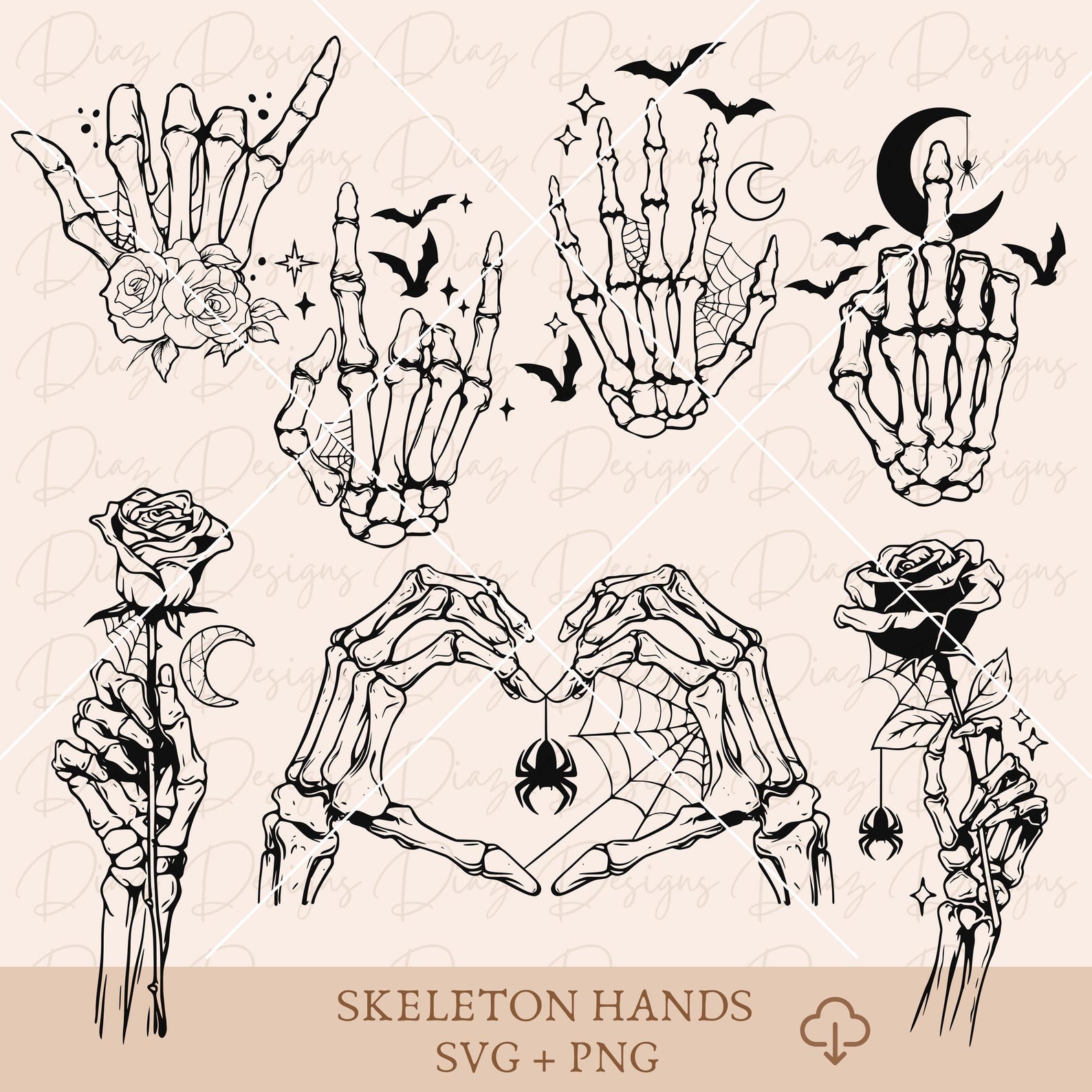 Skeleton Hands Svg, Skeleton Halloween Png, Skeleton Heart Clipart ...