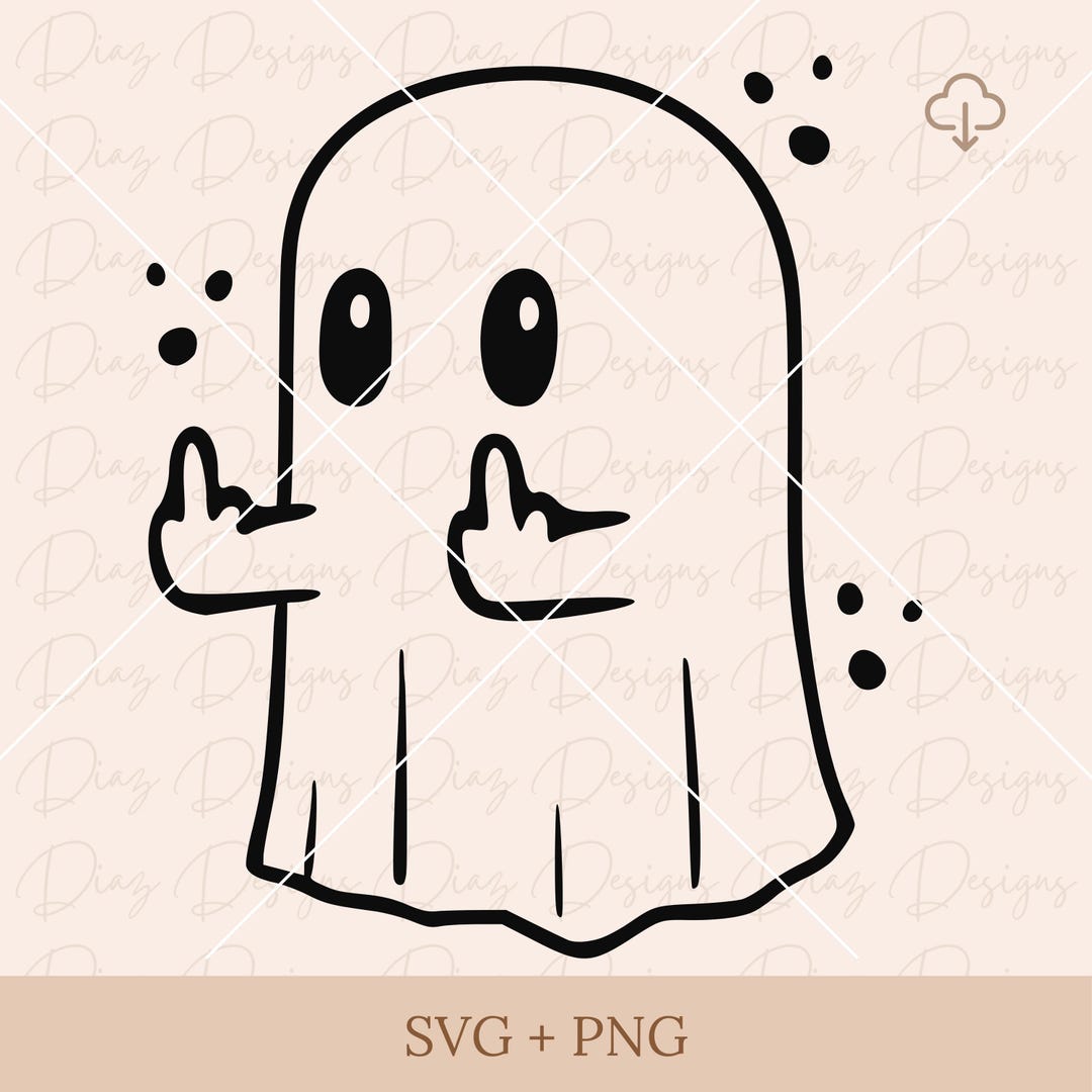 Ghost Middle Finger Png, Ghost Cricut Cut File, Funny Halloween Png ...