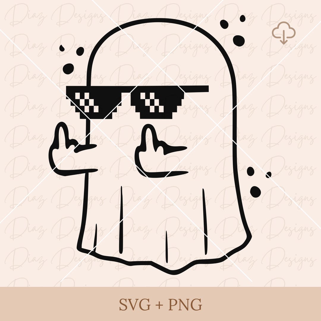 Ghost Middle Finger Png, Ghost Cricut Cut File, Funny Halloween Png ...