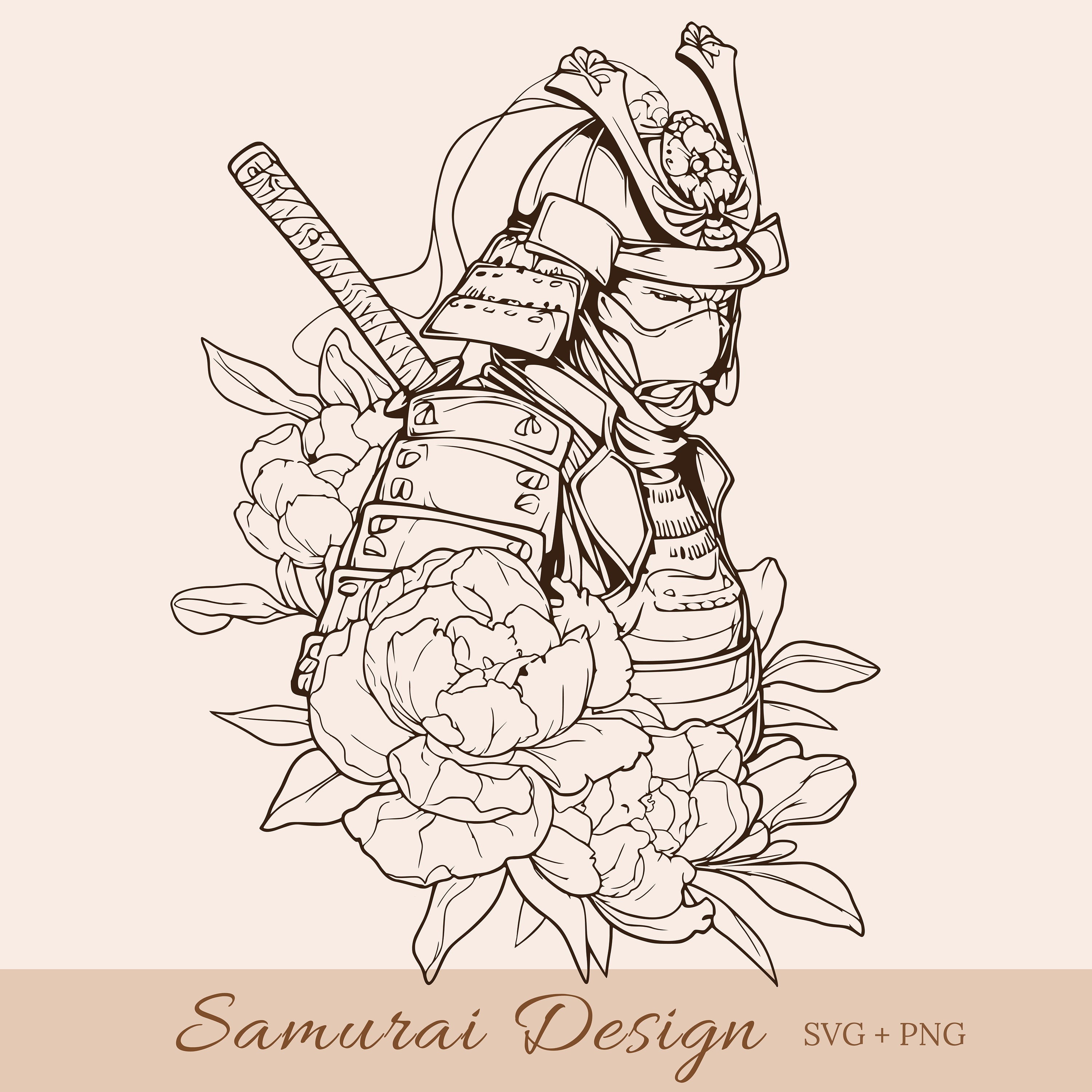 Japanese Samurai Svg, Samurai Png Cut File, Samurai Clipart, Japanese ...