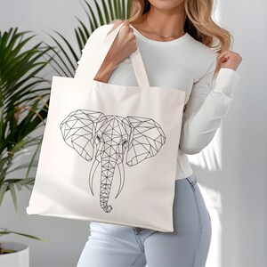 Geometric Elephant Svg, Geometric Animal Svg, Elephant Face Cut File ...