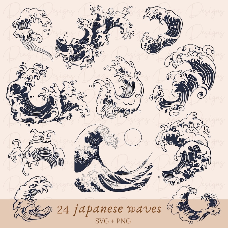 10 Ocean Waves Clipart - Etsy