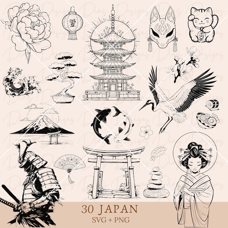 Japanese Clip Art - Etsy