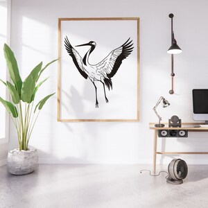 Japanese Crane Bird Svg, Crane Bird Flowers Png, Japanese Tattoo ...