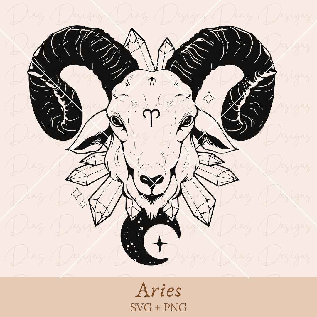 Aries Zodiac Sign Svg, Aries Cut File, Aries Horoscope Png, Aries ...