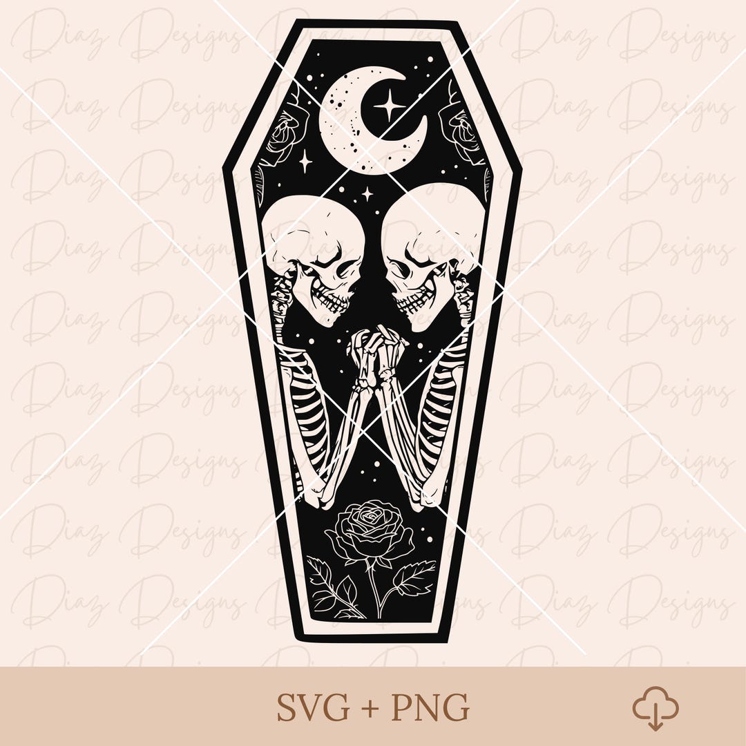 Halloween Coffin Skeleton Svg, Coffin Png, Spooky Coffin Clipart ...