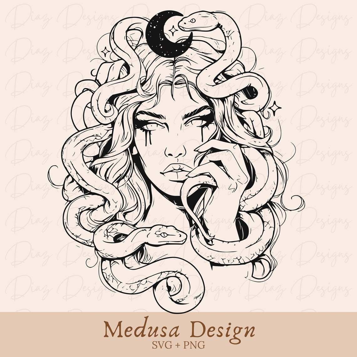 Medusa Svg File, Medusa Png, Medusa Tattoo Svg, Medusa Vector, Greek ...