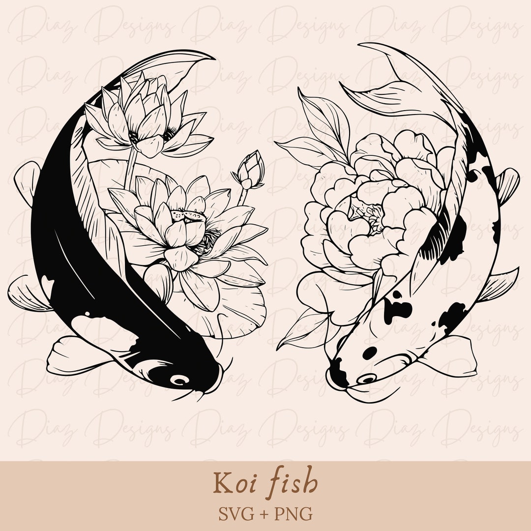 Japanese Koi Fish Svg, Koi Fish Clipart, Koi Carps Svg, Japanese Carp ...