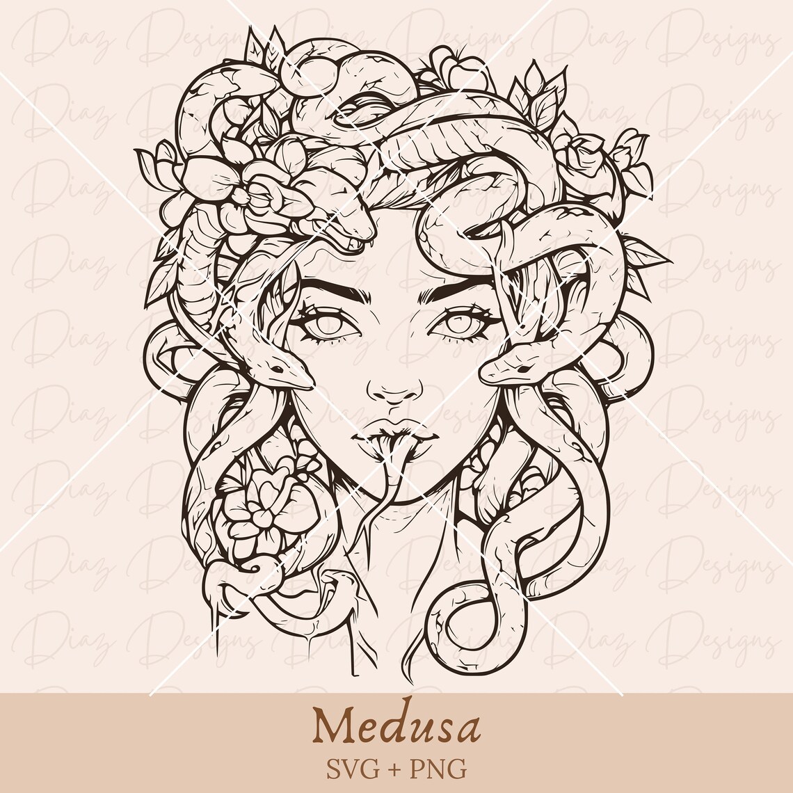 Medusa Svg, Medusa Tattoo Svg, Medusa Vector, Medusa Cut File, Greek ...