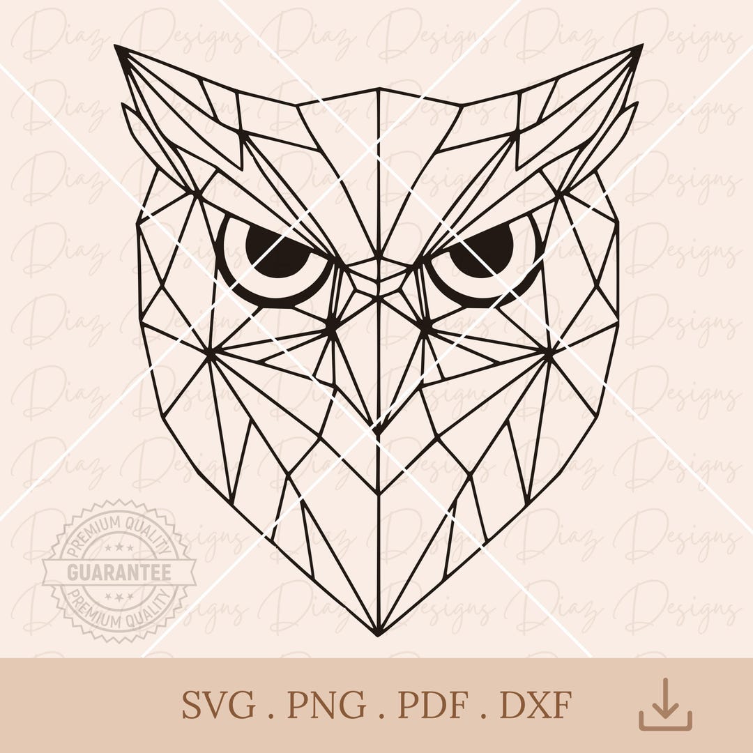 Geometric Owl Svg, Polygonal Owl Clipart, Owl Bird Png, Owl Cricut ...