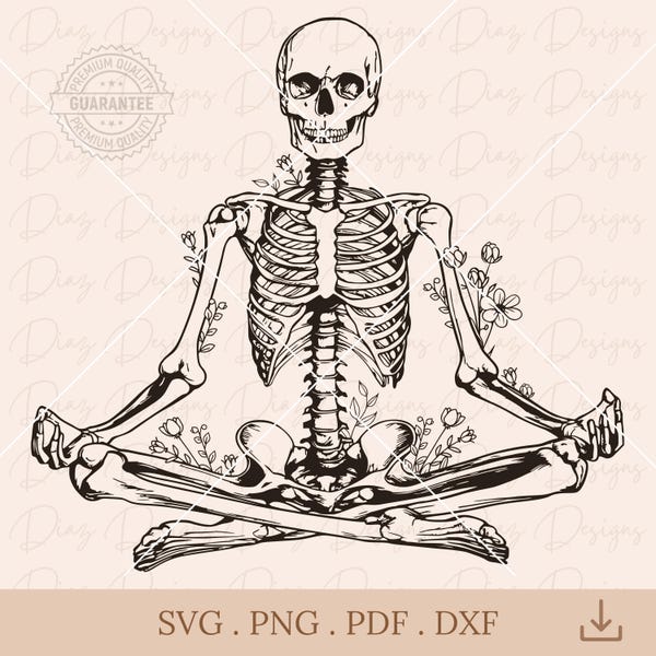 Skeleton Yoga Svg - Etsy