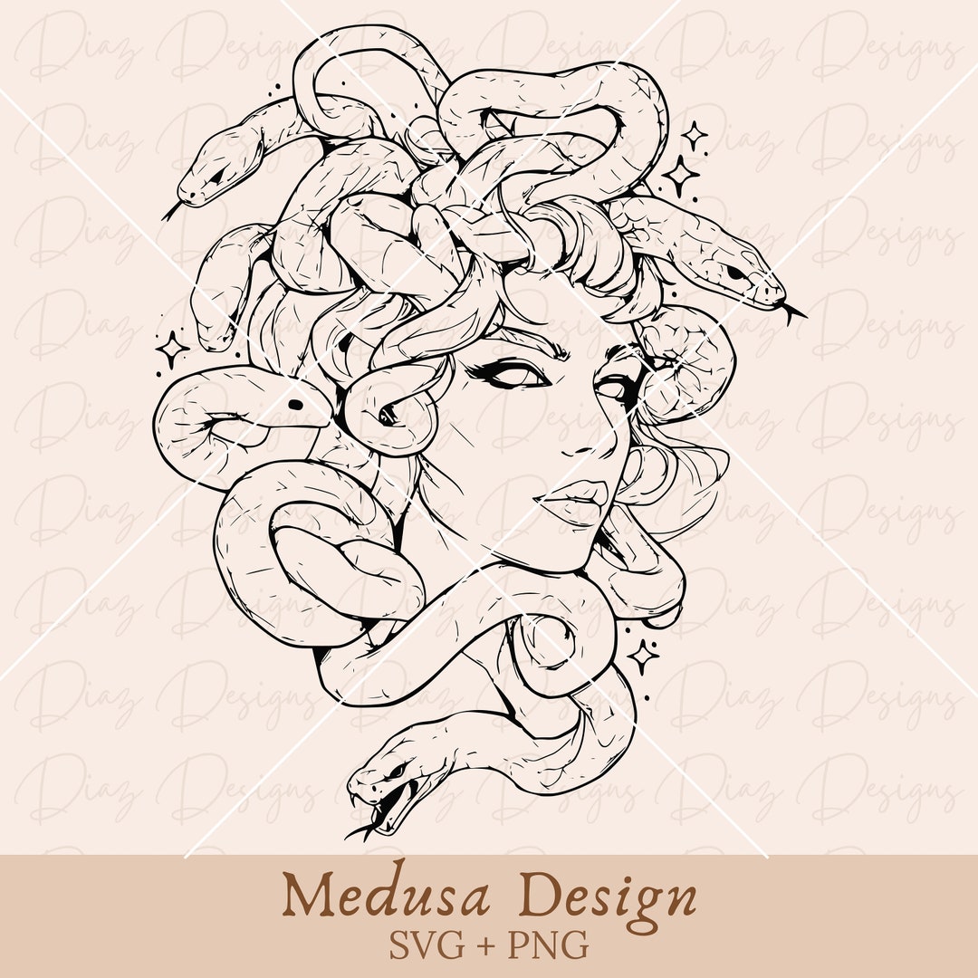 Medusa Svg File, Medusa Png, Medusa Tattoo Svg, Medusa Vector, Greek ...