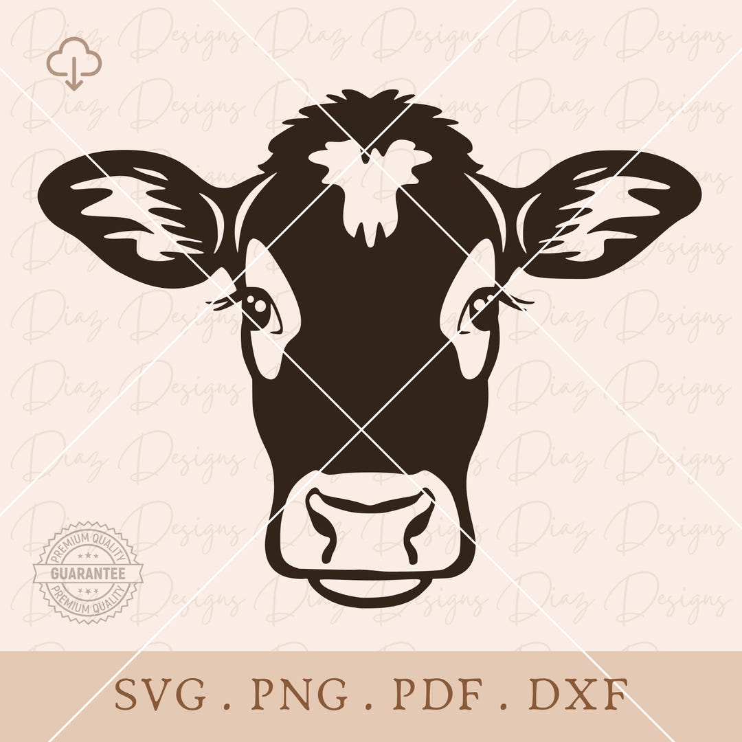 Baby Cow Face Svg, Cow Head Clipart, Cute Cow Cricut, Cow Heifer Png ...