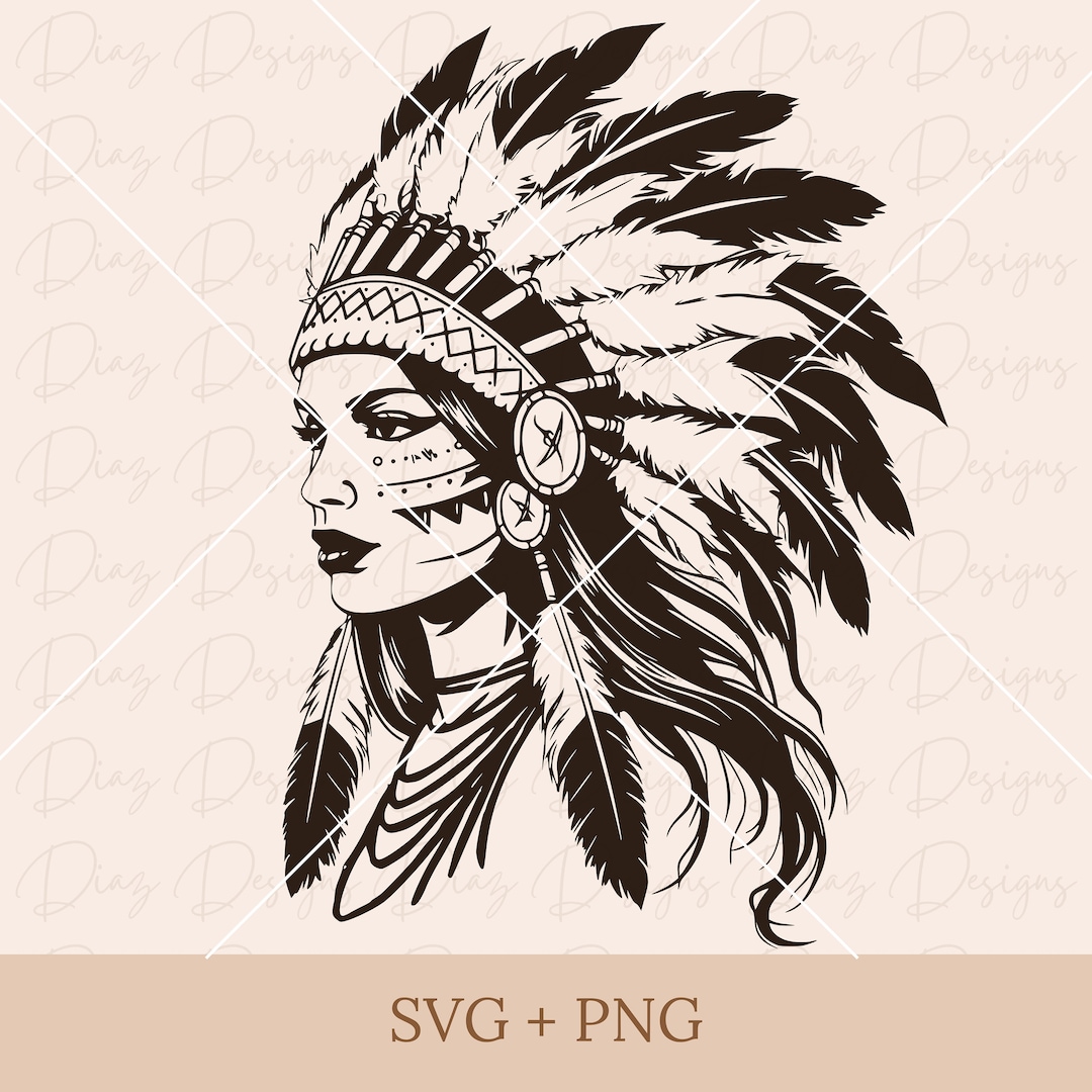 American Indian Svg, Native American Woman Png, Native Indian Girl ...