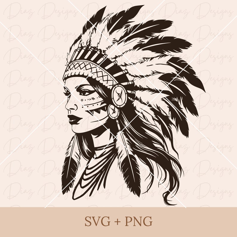 American Indian Svg, Native American Woman Png, Native Indian Girl ...