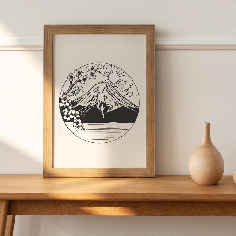 Mount Fuji Japan Svg, Mount Fuji Clipart, Mount Fuji Vector, Japanese ...