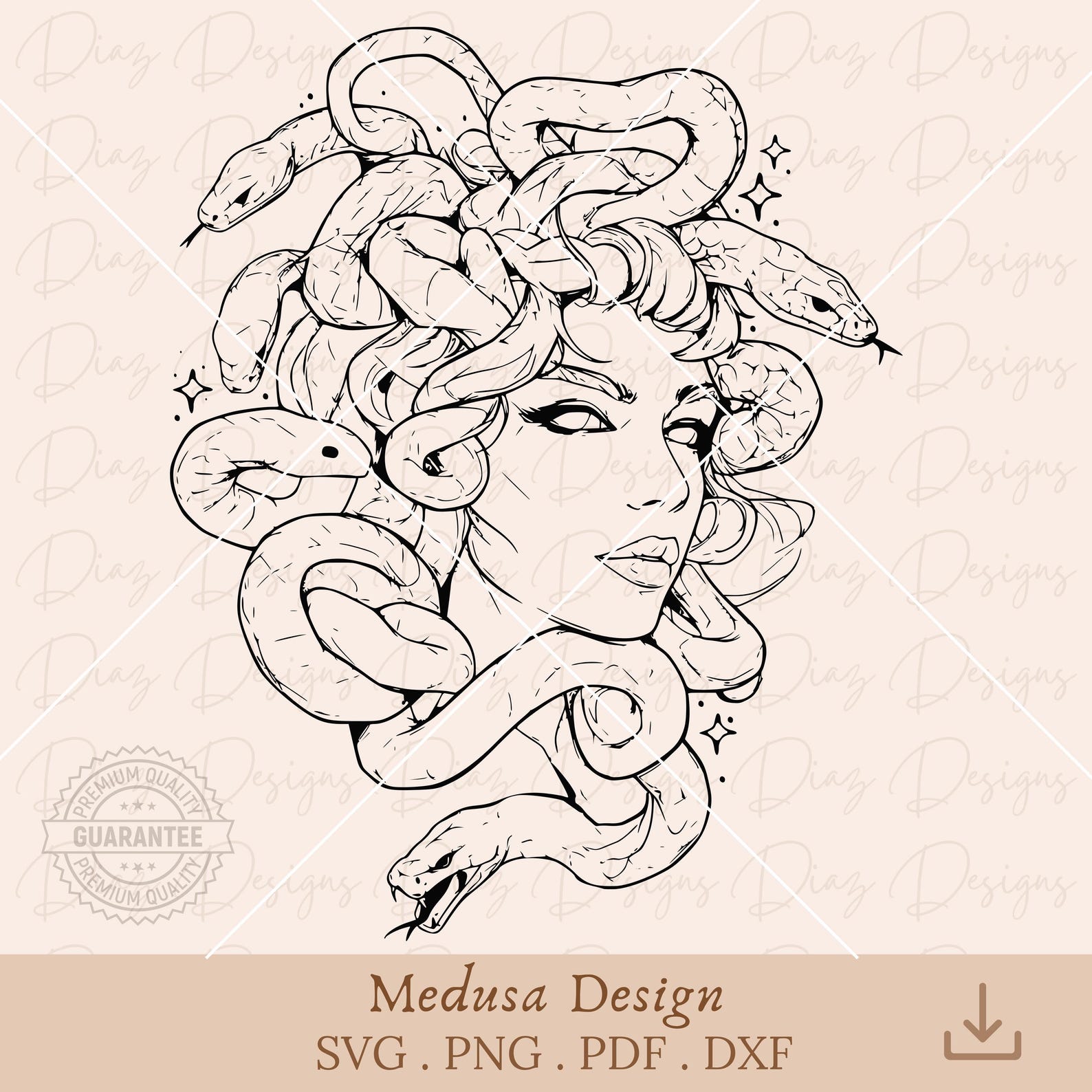 Medusa Svg File, Medusa Png, Medusa Tattoo Svg, Medusa Vector, Greek ...