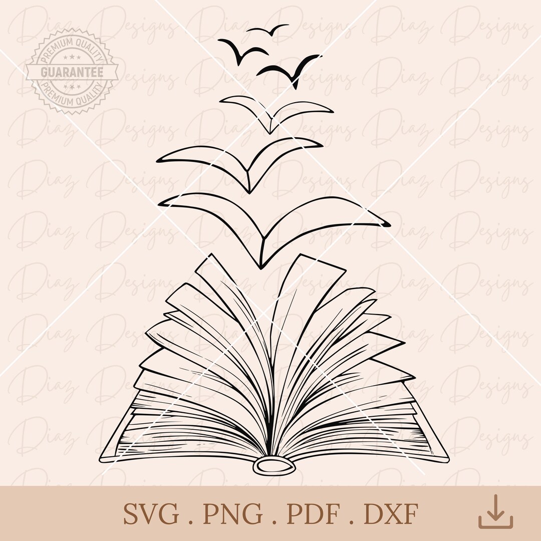 Flying Open Book Svg, Bookworm Clipart, Book Lovers Svg, Bookworm Png ...