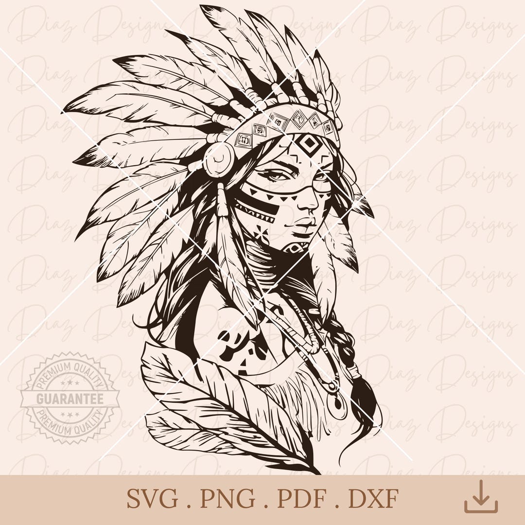 American Indian Svg, Native American Woman Svg, Native Indian Girl Svg ...