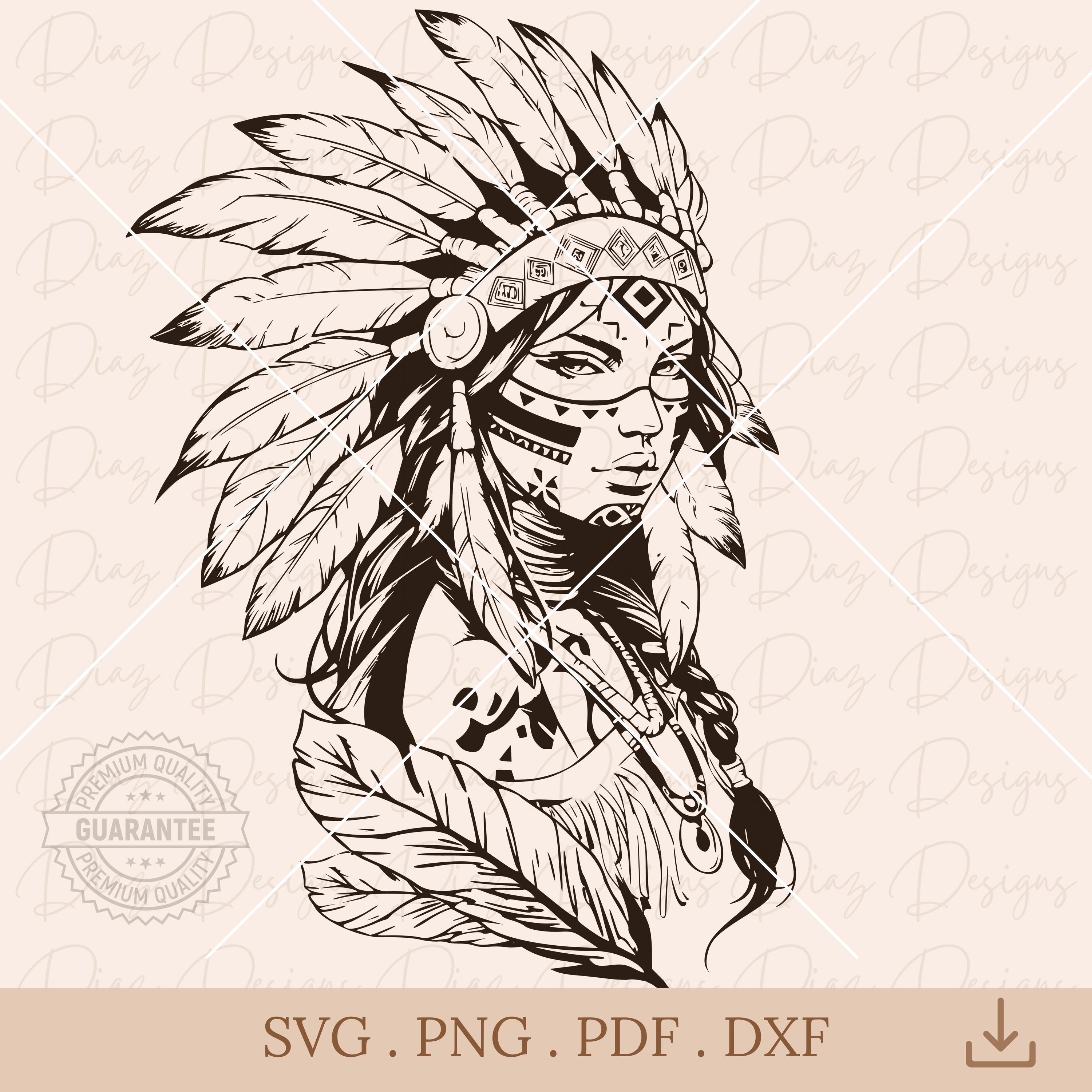 American Indian Svg, Native American Woman Svg, Native Indian Girl Svg ...