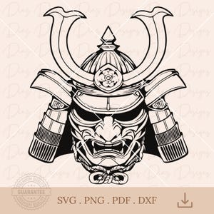 Japanese Samurai Mask Svg, Samurai Oni Mask Svg, Demon Mask Svg ...