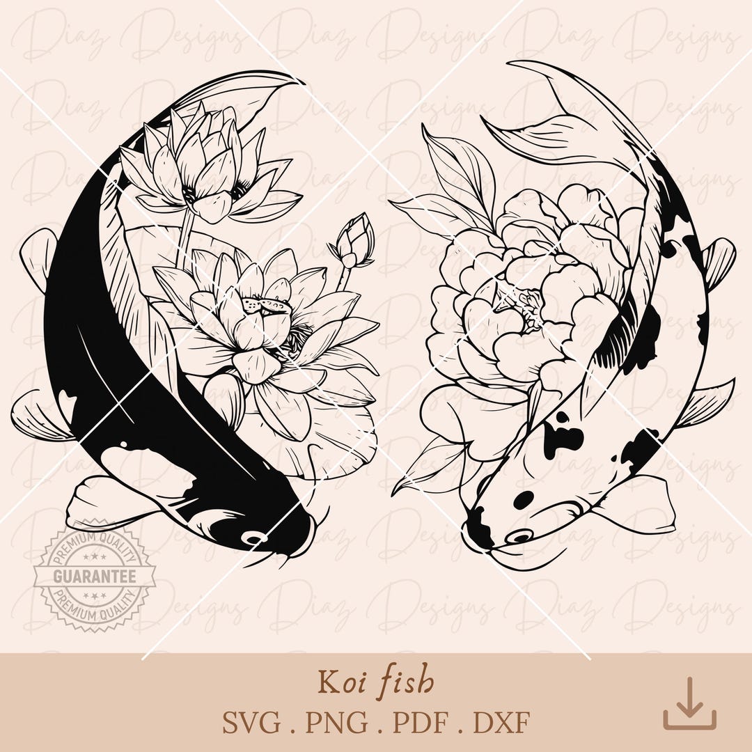 Japanese Koi Fish Svg, Koi Fish Clipart, Koi Carps Svg, Japanese Carp ...