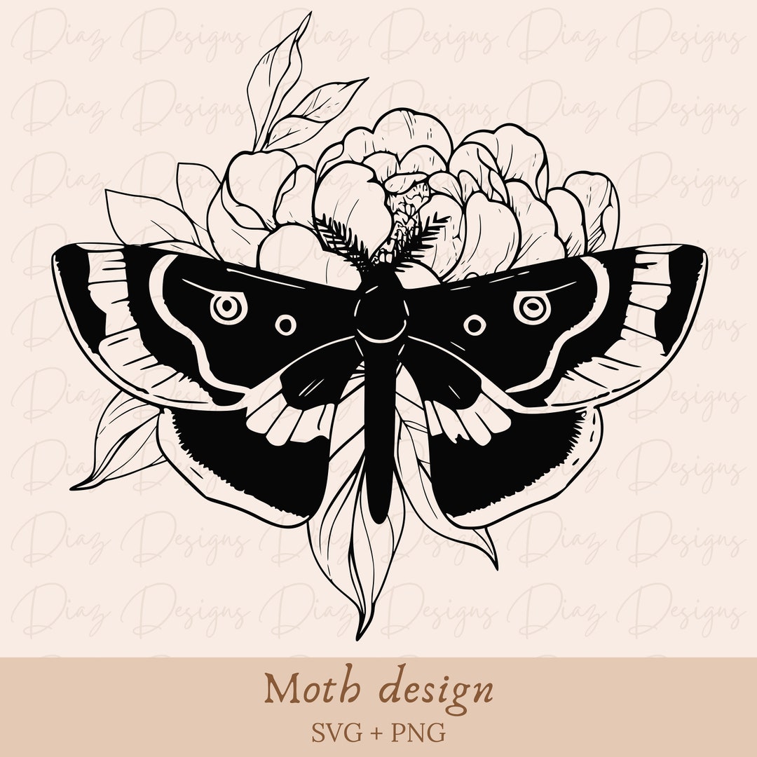 Floral Moth Svg, Celestial Moth Svg, Mystical Moth Svg, Witch Moth Png ...