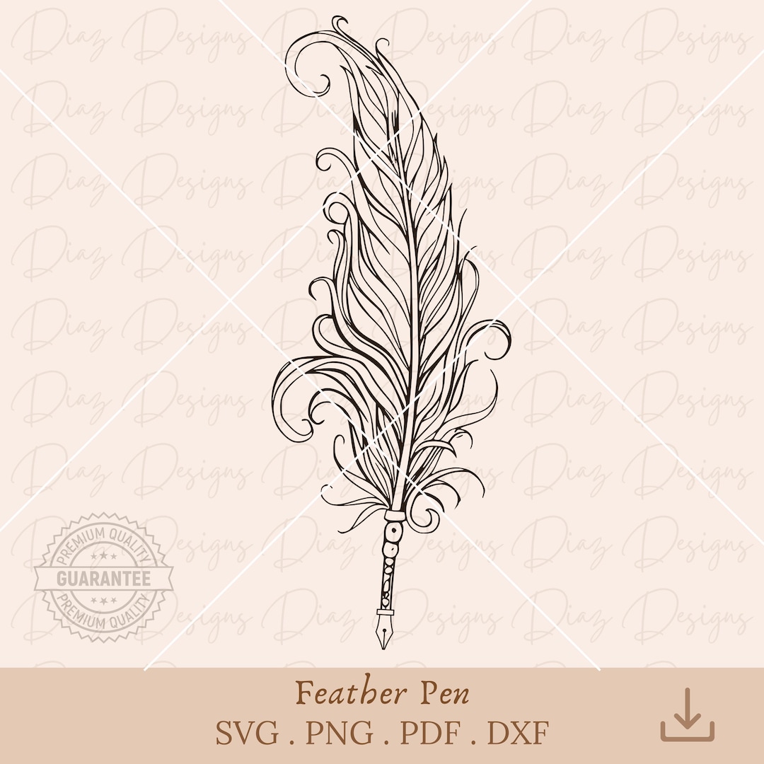 Feather Quill Svg, Feather Quill Clipart, Writer Svg, Feather Pen Svg ...