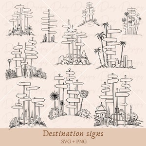 Destination Sign Svg, Road Signs Png, Direction Sign Clipart, Wood Sign ...