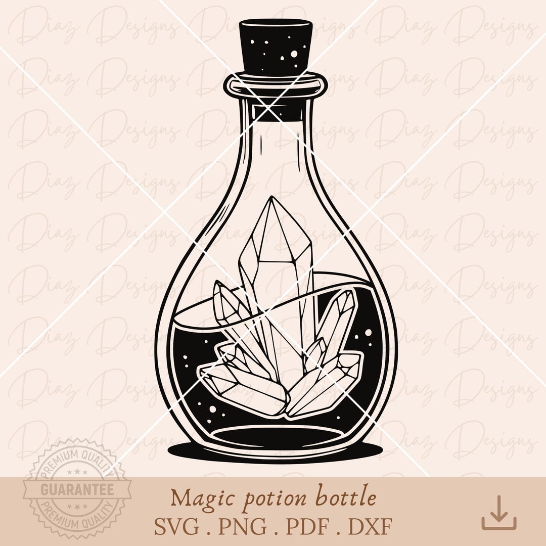 Witch Potions Svg, Magic Crystals Svg, Magic Potion Svg, Witches Bottle ...
